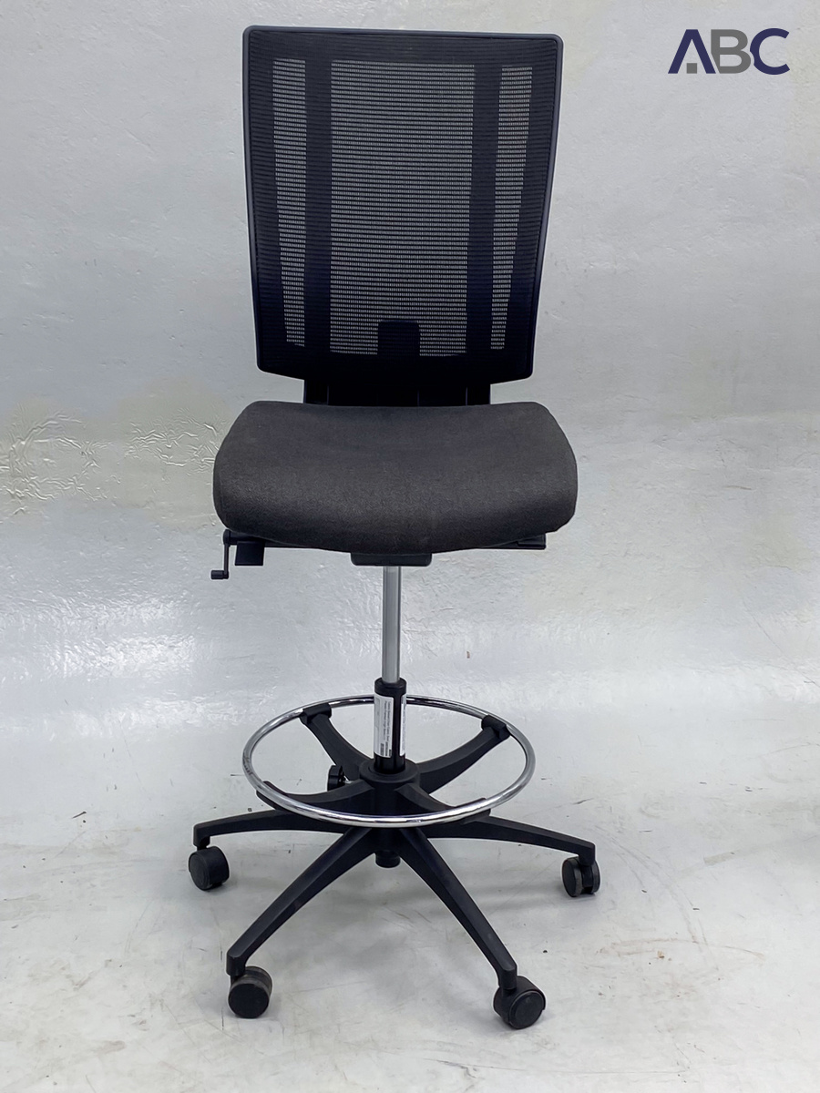 Tellers Swivel Chair Fabric Seat Plastic Framed (High Back) (1)