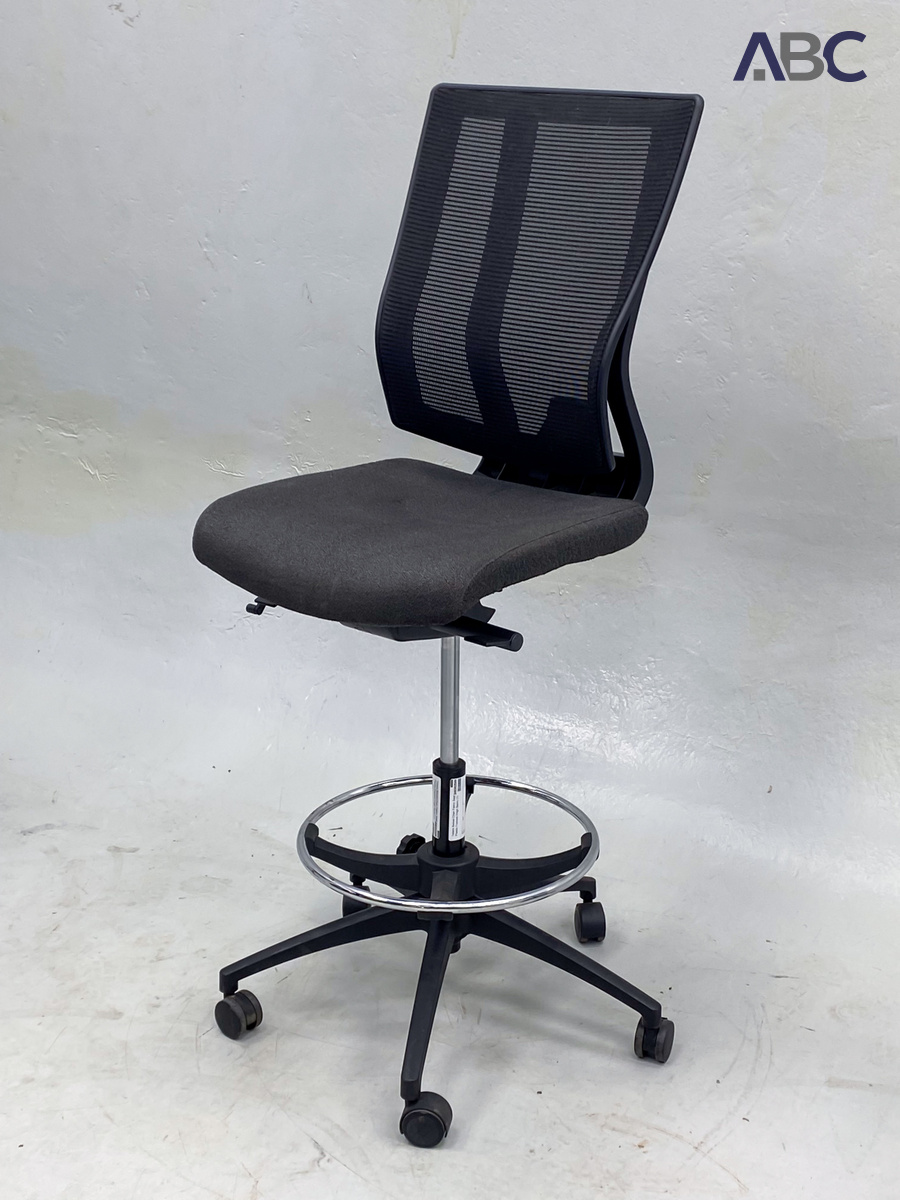 Tellers Swivel Chair Fabric Seat Plastic Framed (High Back) (1)
