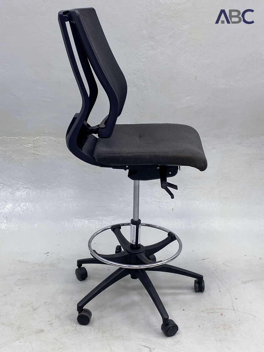 Tellers Swivel Chair Fabric Seat Plastic Framed (High Back) (1)